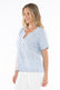 Women's Metallic Stripe Top in Blue and White