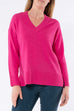 Women's V Neck Long Sleeve Pullover