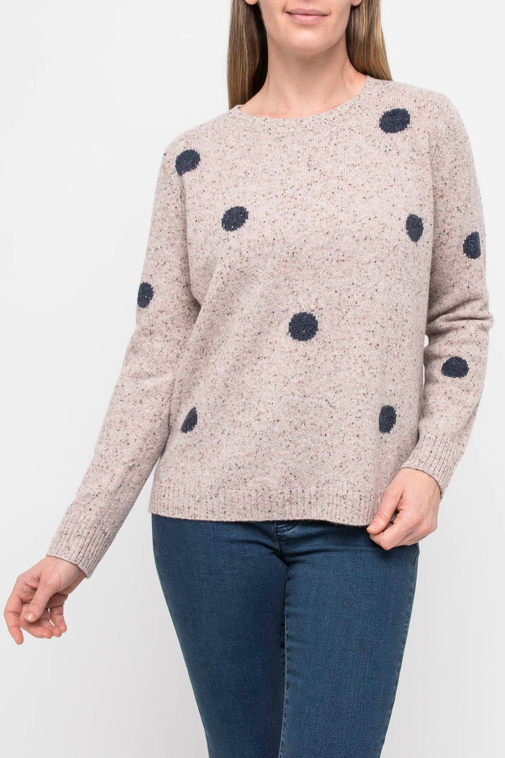 Women's Spot Fleck Pullover in Brown